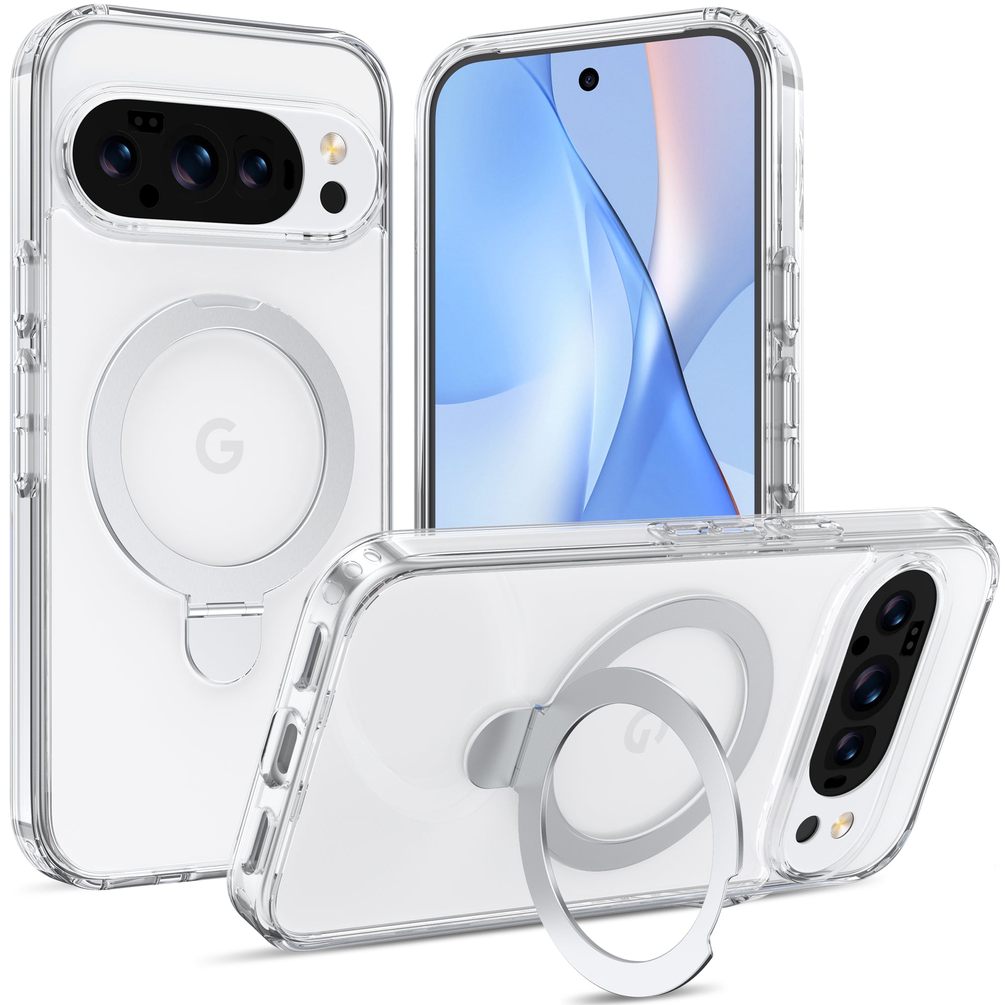 Google Pixel 10/10 Pro Clear Case - Air Stand MagSafe with Kickstand ...